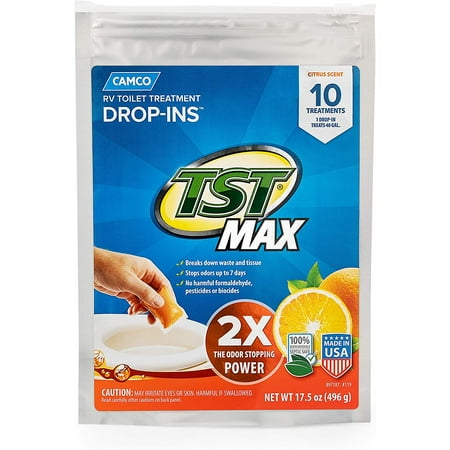 Camco TST MAX RV Toilet Treatment Drop-INs | Control Unwanted Odors and ...