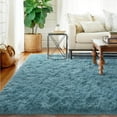 Lochas Soft Fluffy Area Rugs, 4'x5.3', Green, Fuzzy Velvet Nursery ...