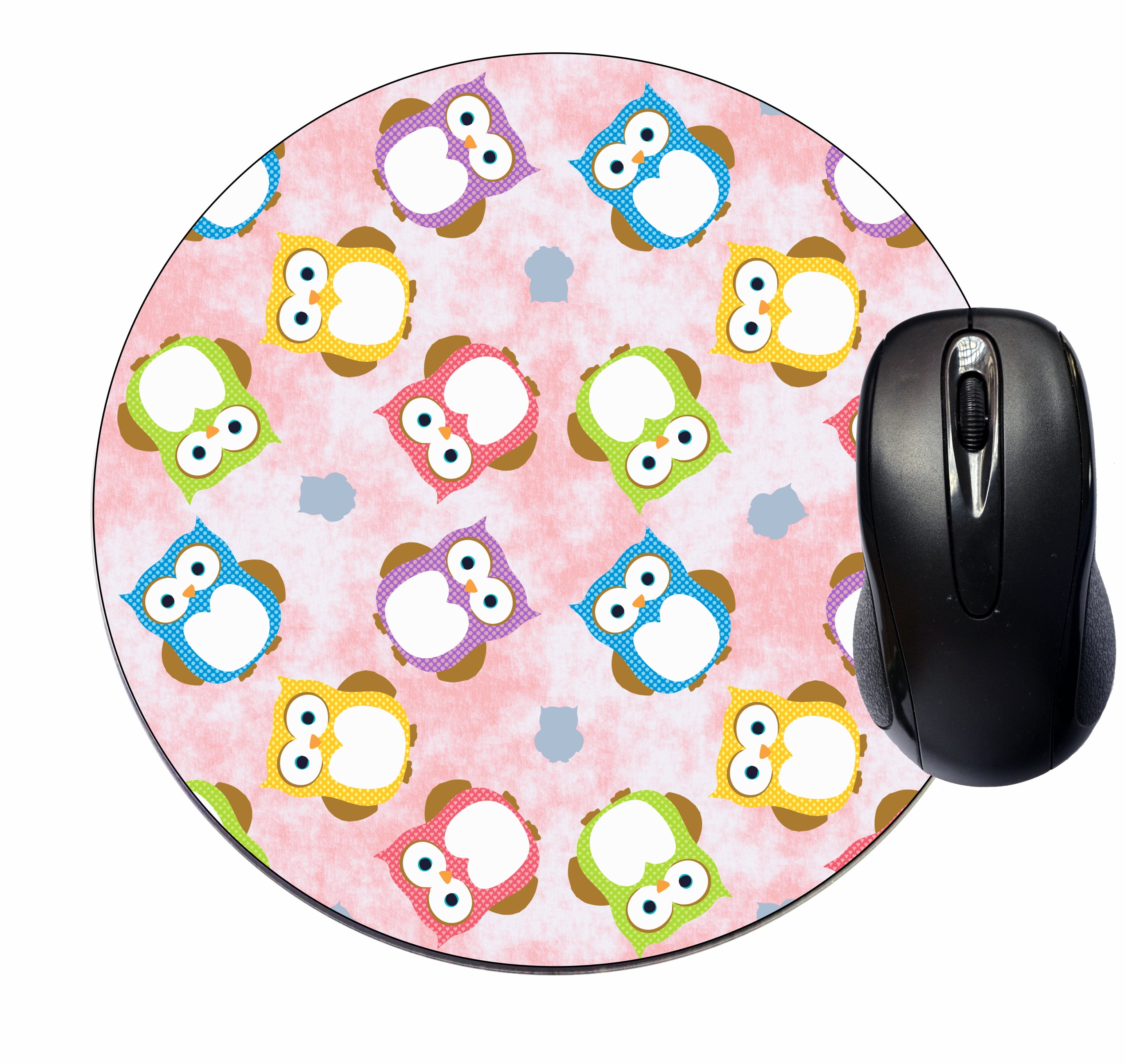 Mouse Mat Pad Mousepad Cute Desk Round Circle Mousemat Owl Bird Animals ...