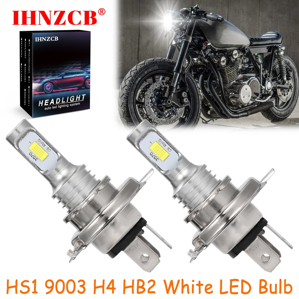 IHNZCB for Yamaha XS750/S XS850 XSR900 XS1100 - 2X HS1 9003 H4 HB2 LED ...