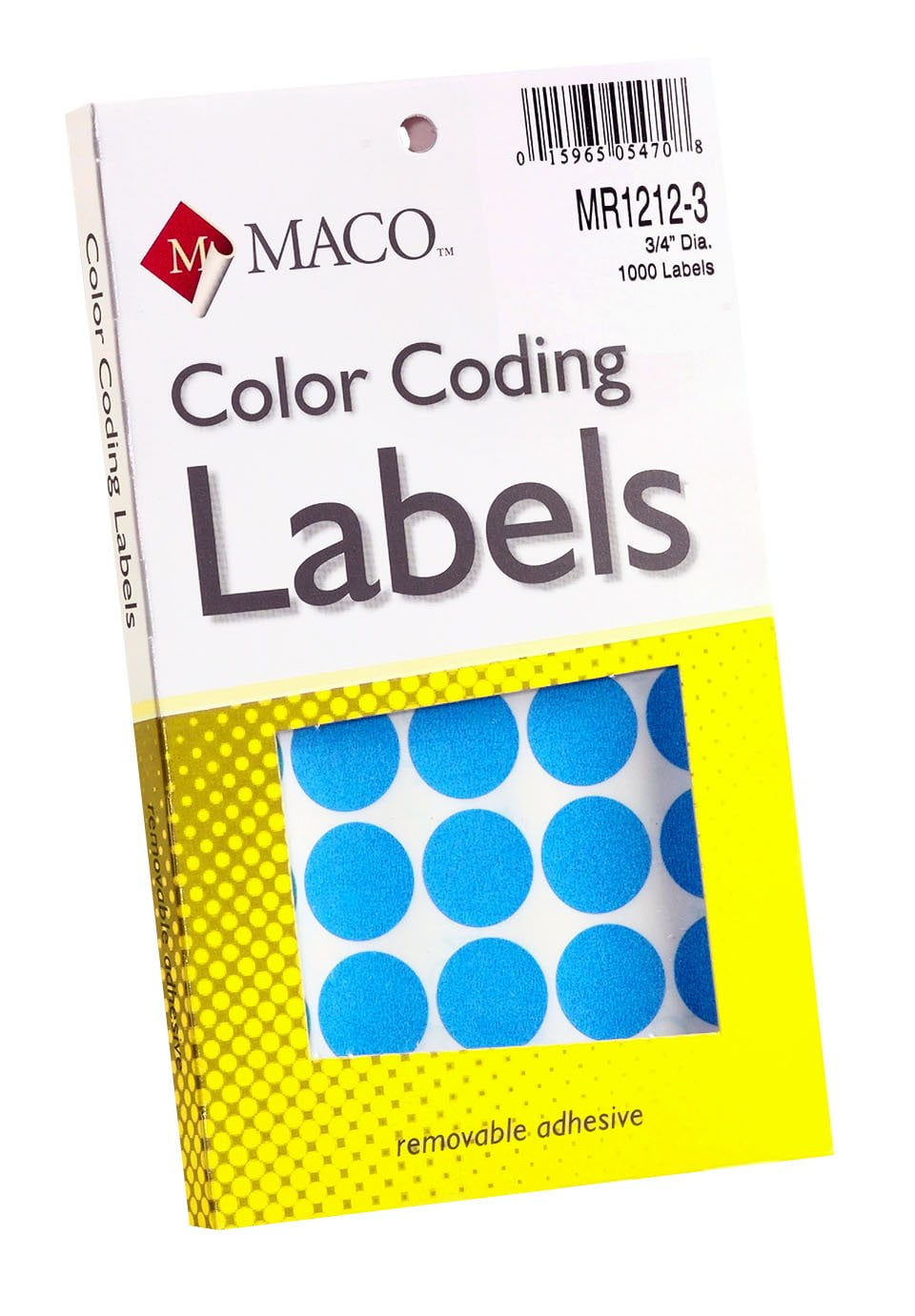 Maco MR1212-3 Light Blue Color Coding Labels, Round 3/4", 6 Boxes of ...
