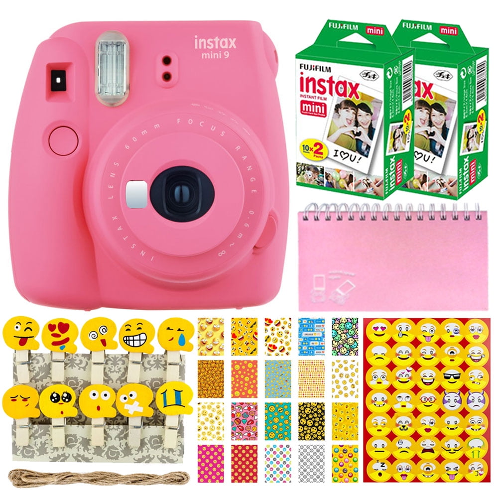 Fujifilm Instax Mini 9 Instant Camera (Flamingo Pink) + Fujifilm Instax ...