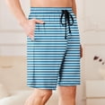 Daiosportswear Men's Striped Loungewear Shorts, Elastic Drawstring ...