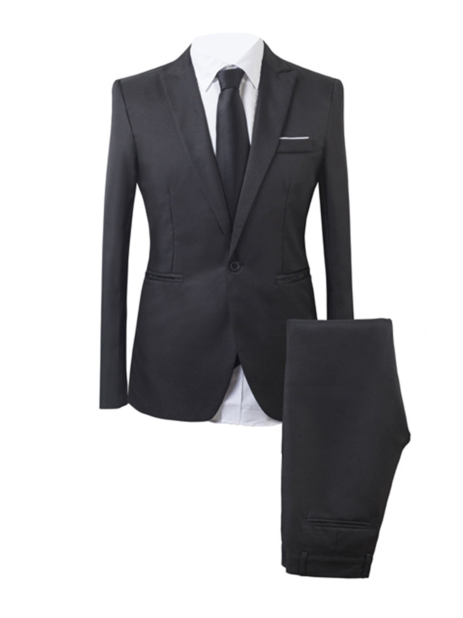 Frontwalk Men Blazer Suits 2 Piece Slim Fit Suit Single Breasted Plian ...