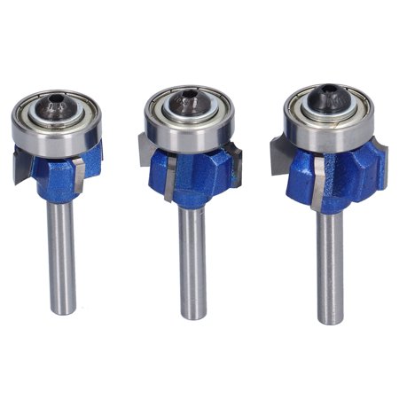 Edge Router Bits Set, 3Pcs Trimming Woodworking Milling Cutter ...