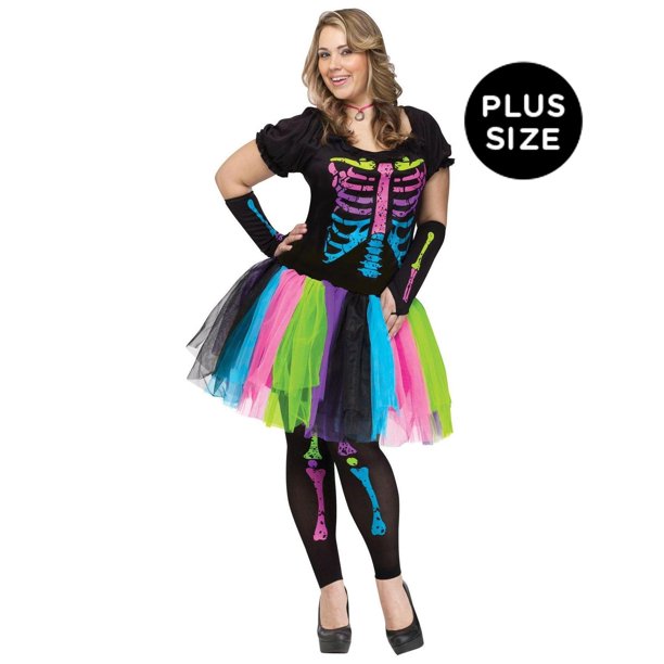 Fun World Funky Punk Bones Skeleton Halloween Fancy-Dress Costume for ...