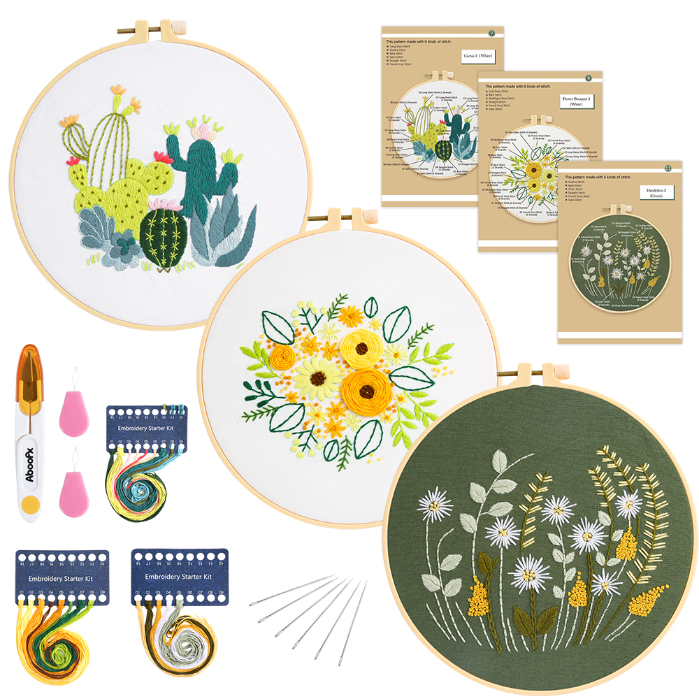 4M Embroidery Stitches Kit W/ Patterns, 14 x 14 cm - Walmart.com