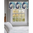 Kitchen Valances for Window, Abstract Ocean Conch Leaves Light ...
