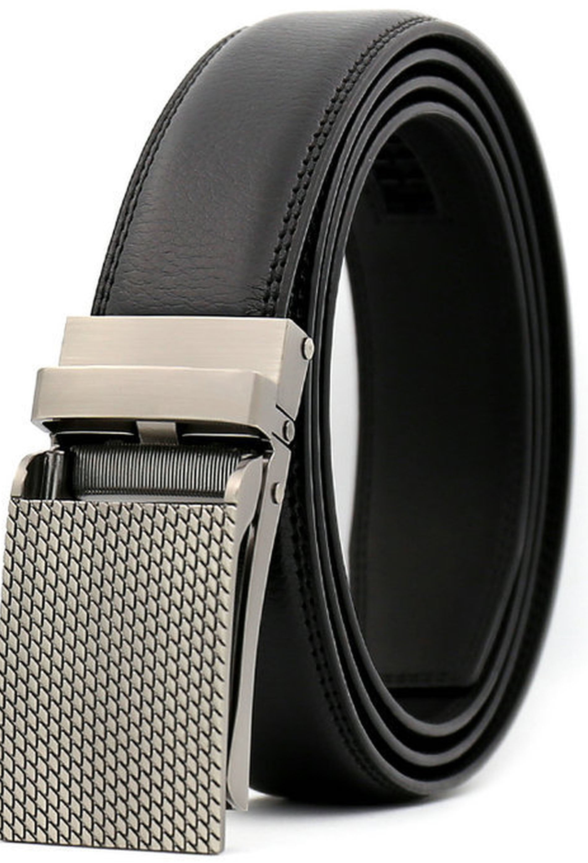 Men's Dress Belt Leather Automatic Buckle Ratchet Belt, Adjustable ...