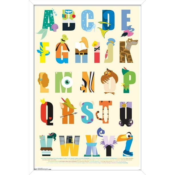Disney Characters as the Alphabet Wall Poster, 14.725" x 22.375 ...