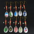 10Pcs Spoon Metal Hard Spinner Baits Fish Lures Bass Spinner Swimbaits ...