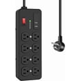 HSAPOW-Heavy Duty Power Strip with USB,8 Outlet Workshop Metal Power ...