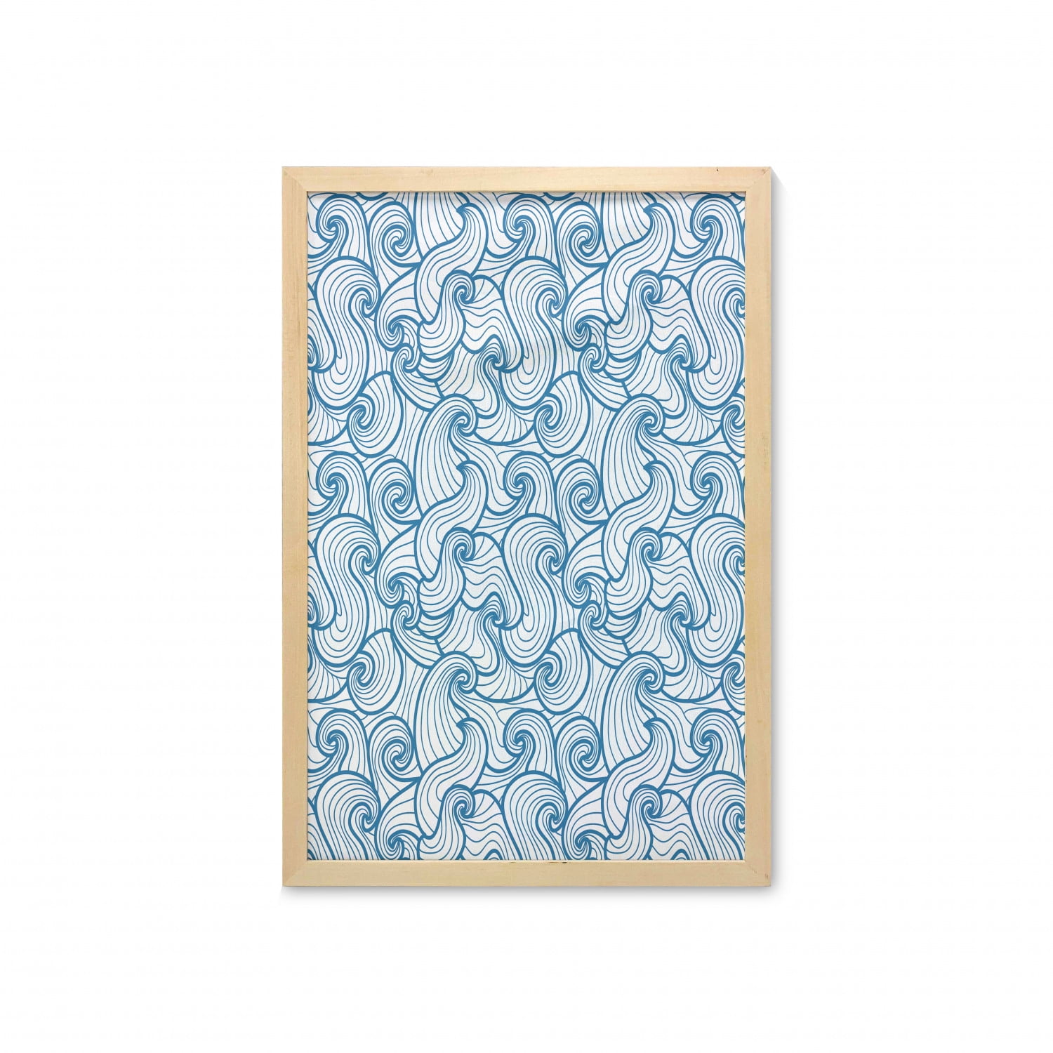 Abstract Wall Art with Frame, Composition of Spiraling Waves in ...