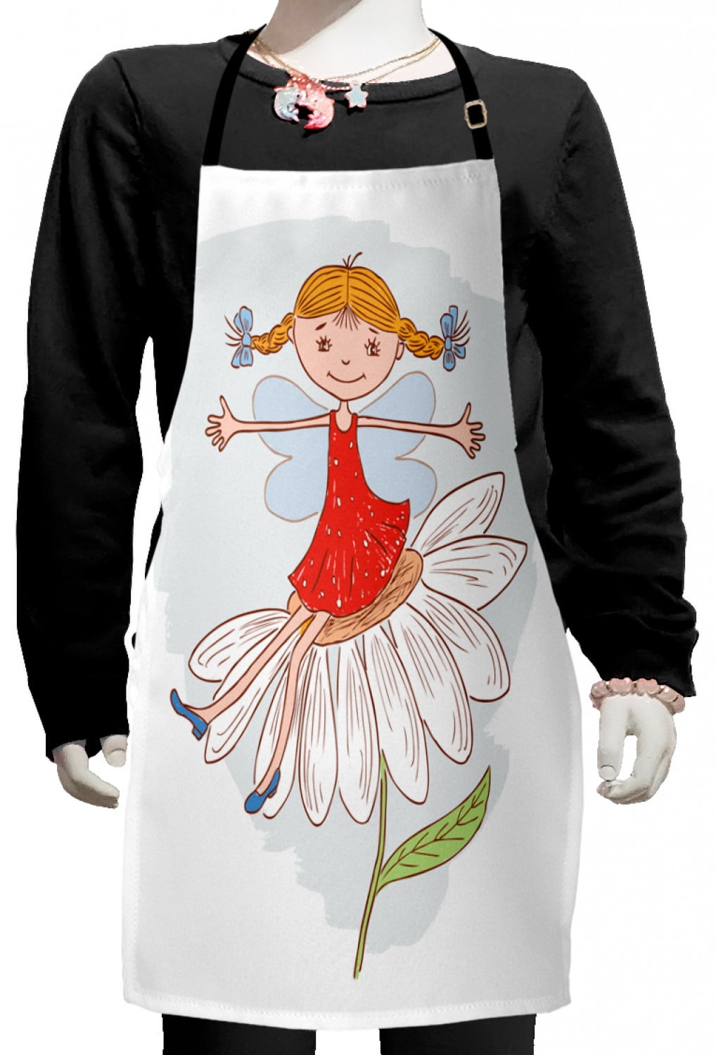 Retro Kids Apron, Illustration of a Ginger Girl with 2 Side Braided ...