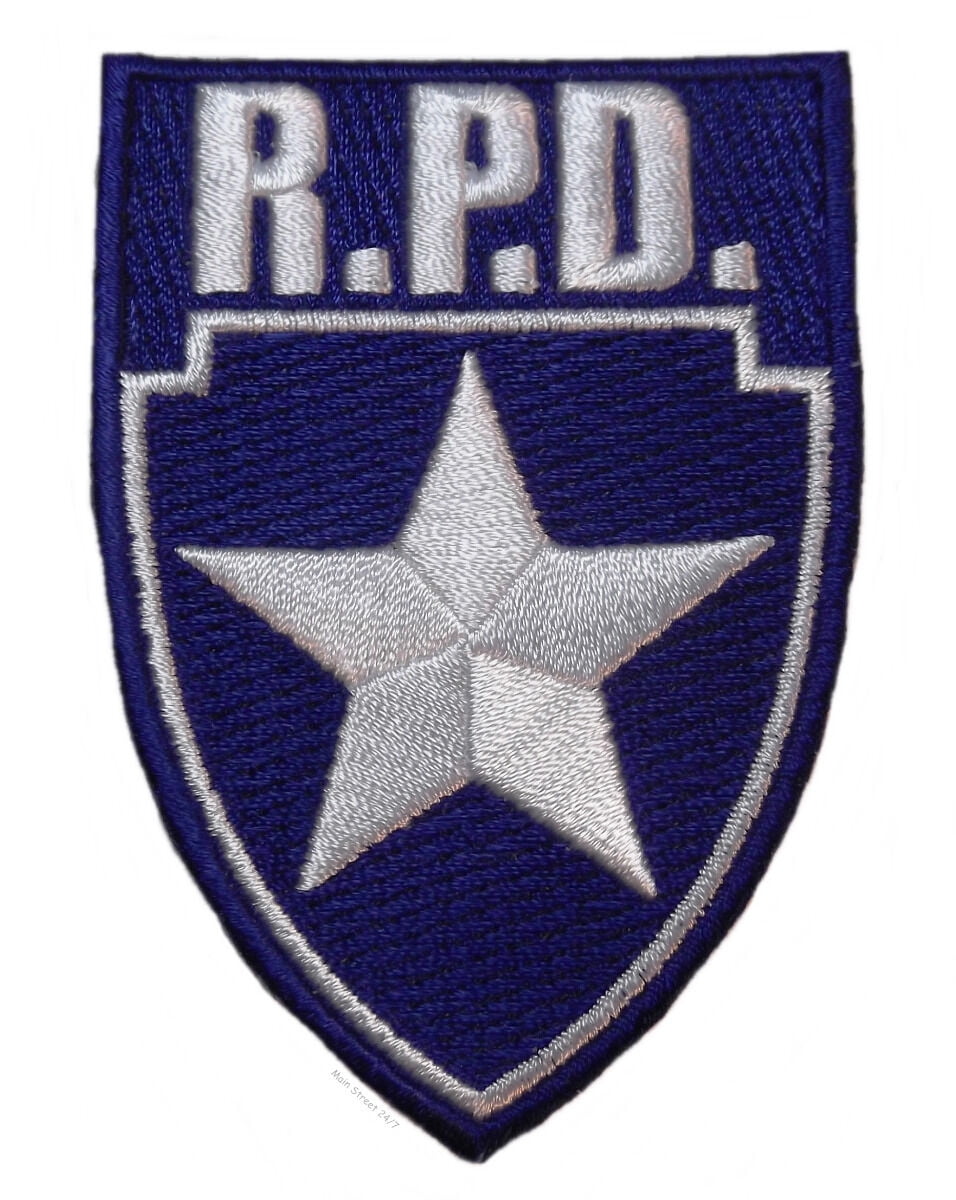 Resident Evil R.P.D. Silver Star Blue Logo Shield Embroidered Patch ...