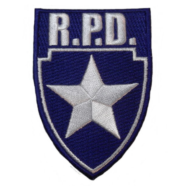 Resident Evil R.P.D. Silver Star Blue Logo Shield Embroidered Patch ...