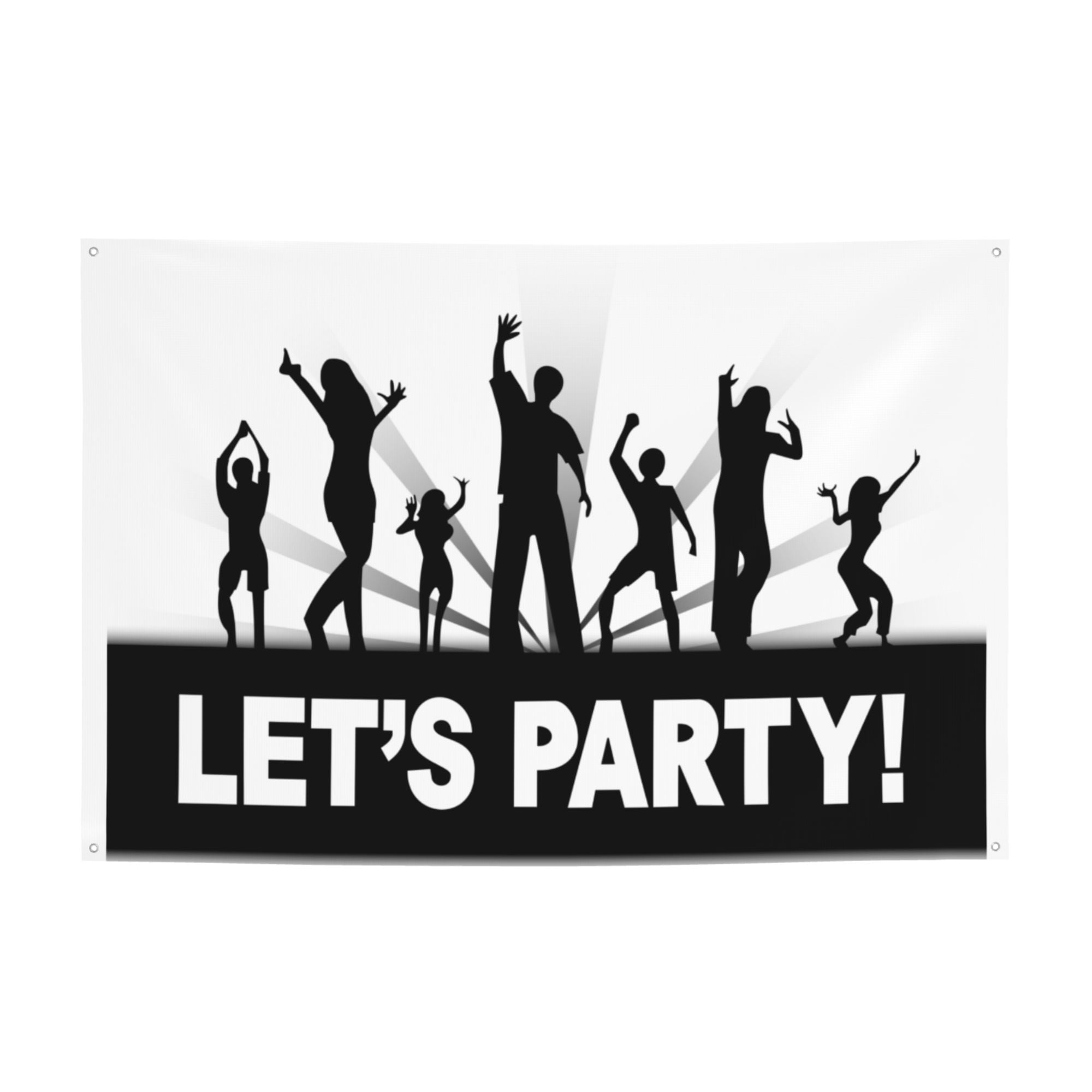 DouZhe Disco Music Dance Celebration Sign Banner, Let'S Party Hanging ...