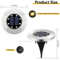 syenll Solar Powered LED Disk Lights, 8 Pack, Warm White, Outdoor ...