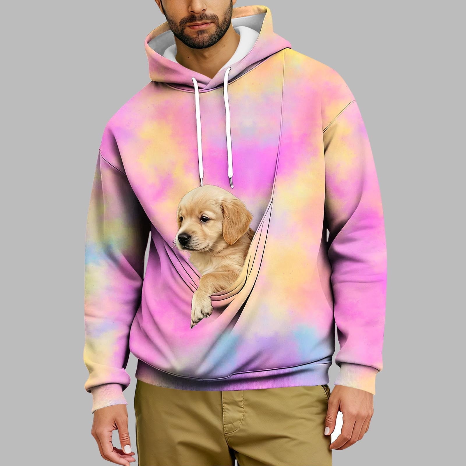 Click here for Timifis Pet Carrier Hoodie For Men Colorful Kitten... prices