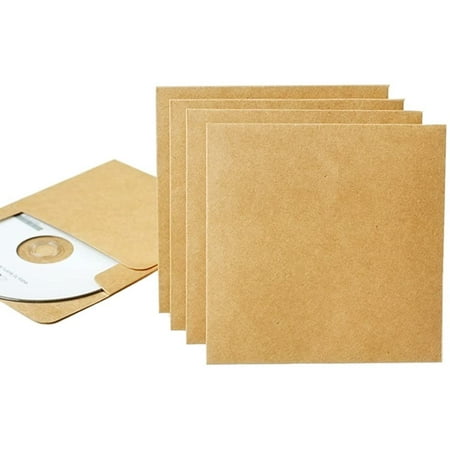QUETO 25Pcs Brown Kraft Paper CD DVD Sleeves Retro DVD Envelopes ...