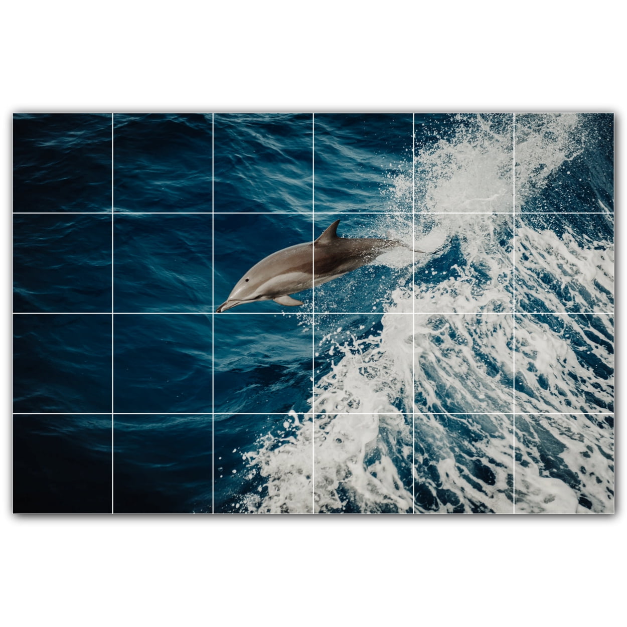 Picture-Tiles.com: Dolphin Ceramic Tile Wall Mural WAL500498-64XL. 72"W ...