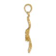 14k Yellow Gold Flying Pelican Pendant for Men and Women, Textured ...