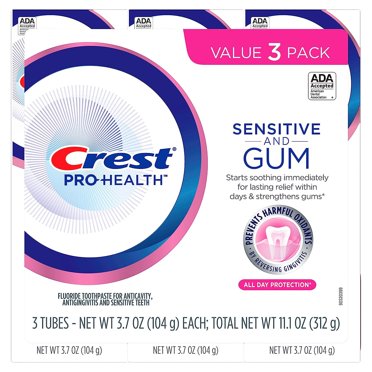 Crest Sensitive & Gum All Day Protection, Clean Mint Anticavity ...