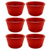 6 Mini Ramekins Red Melamine Condiment Bowl Souffle Dish Saucer Cups ...