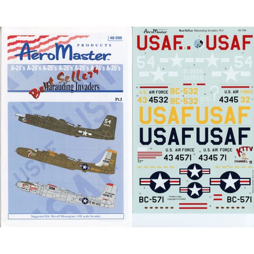 Aero Master Decals 1:48 Best Sellers Marauding Invaders A-26's Decal ...