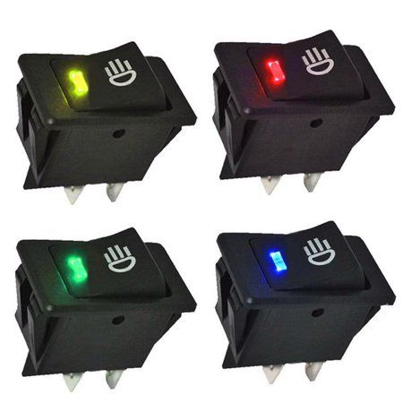 5 Pcs 12V 35A LED Auto Illuminated Button Switch Set, Round Rocker ...