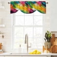 Abstract Oil Painting Tie Up Valance Curtains Rainbow Pigment Art ...