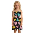 Blue Yellow Pink Hearts Girls' Casual Dresses 2Y-8Y Sleeveless Ruffle ...