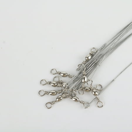 fashionhome 10pcs Fishing Wire Leaders Stainless Steel Braided Trace ...