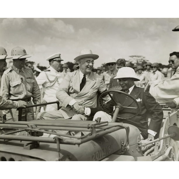 Les Présidents Roosevelt et Edwin Barclay de Liberia pendant la Seconde ...