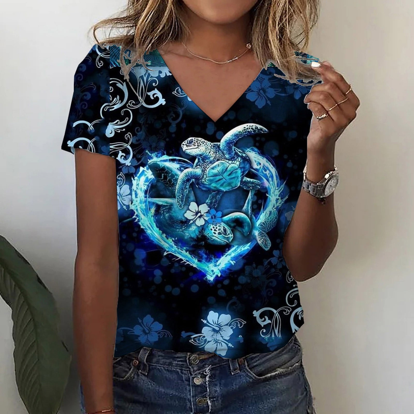 Click here for Chgbmok Summer Plus Size Short Sleeve Blouse For W... prices