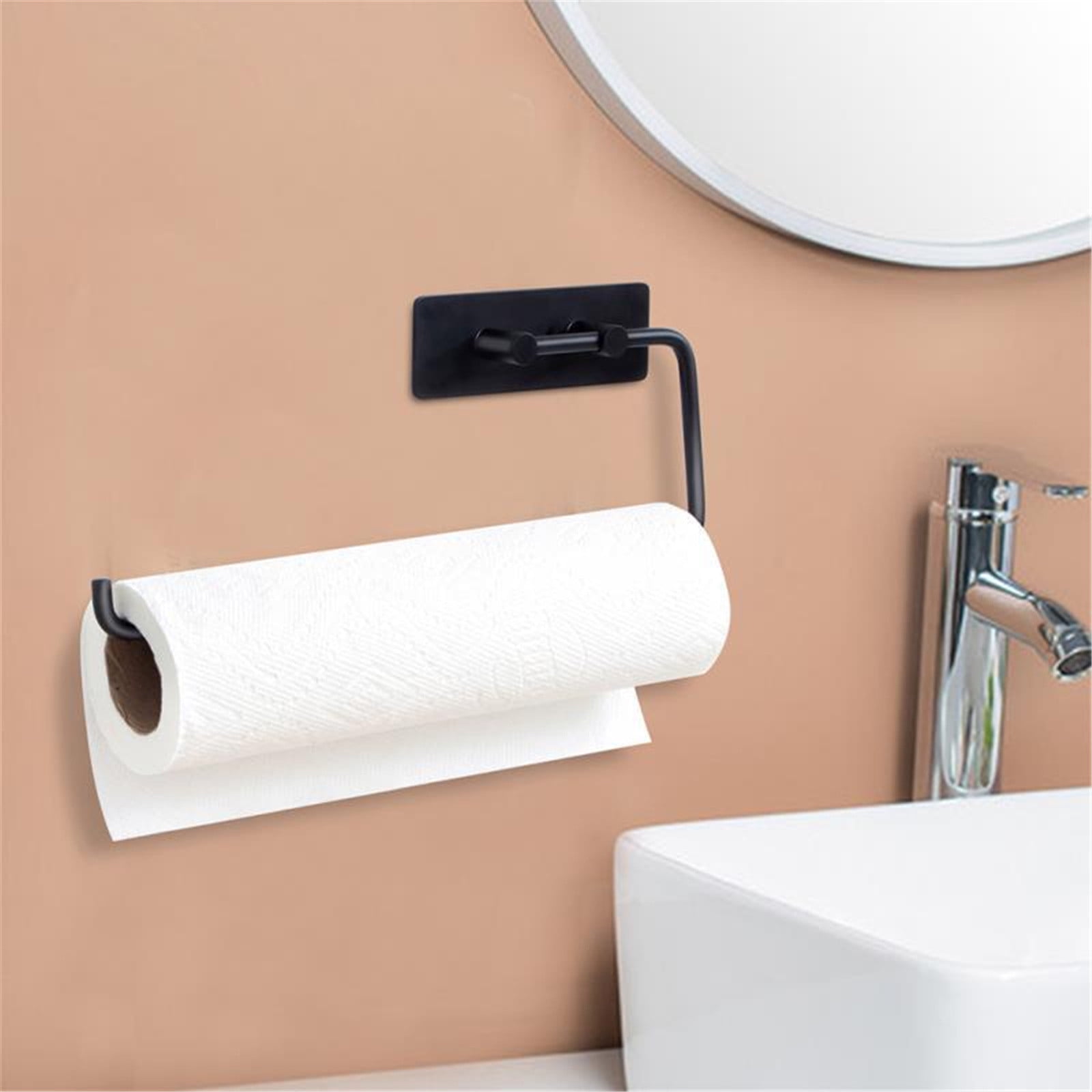 BadyminCSL No Punch Paper Towel Rack Kitchen Roll Paper Rack Paper ...