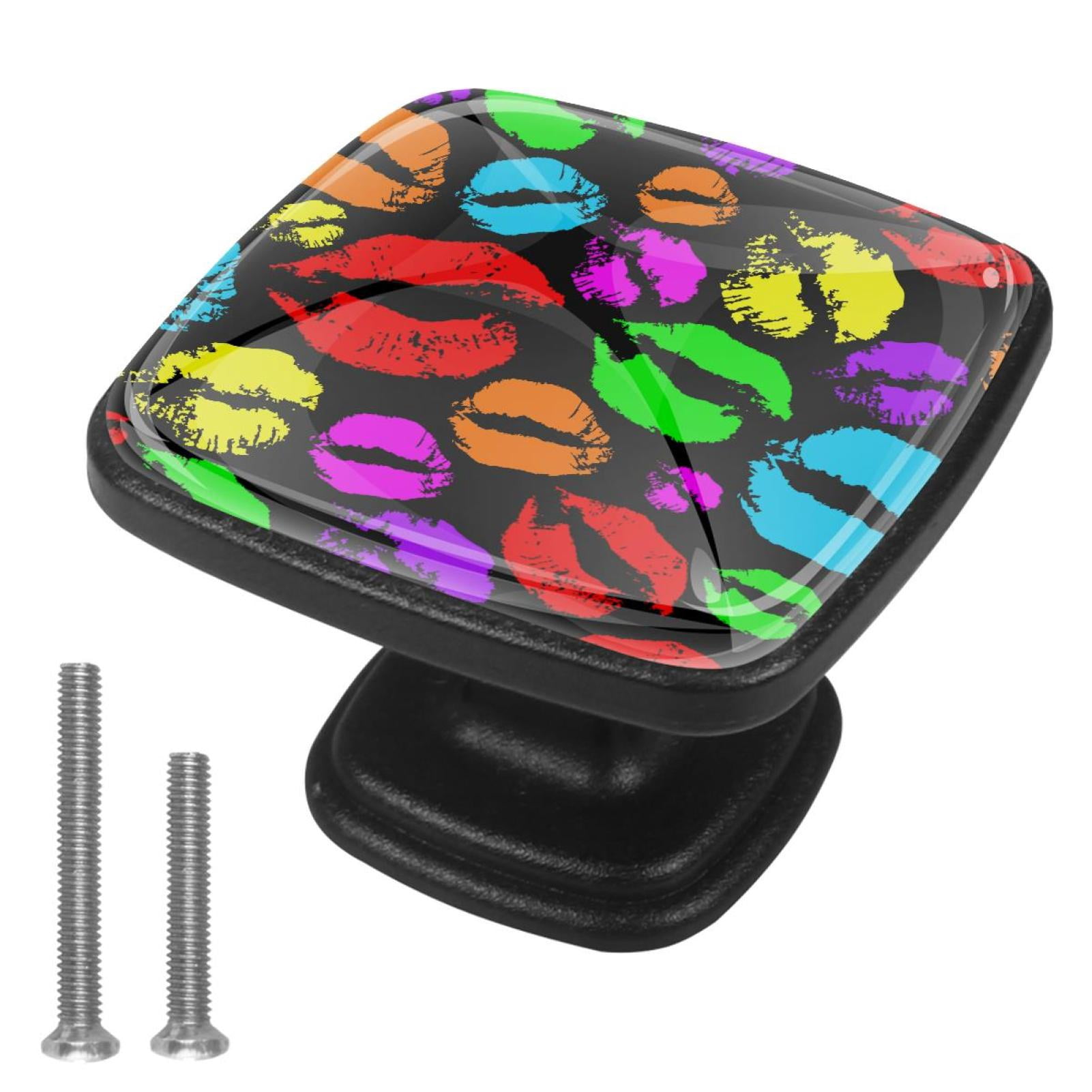 4 Pcs Cabinet Handle Drawer Pulls Lips Knobs with Screws Square ...