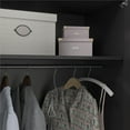 RealRooms Basin 3 Door Wardrobe, Bedroom Closet with Clothing Rod ...