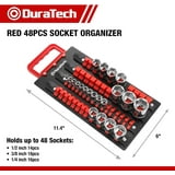 DURATECH Socket Organizer, 48-Piece Portable Socket Holder with Handle ...