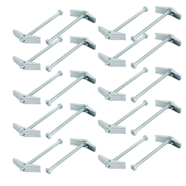 M4 x 75mm Male Thread Spring Loaded Hollow Wall Round Head Toggle Bolt ...