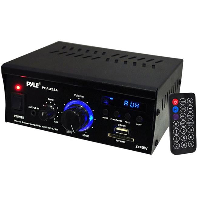 Mini 2 x 40-Watt Stereo Power Amplifier - Black - Walmart.com - Walmart.com