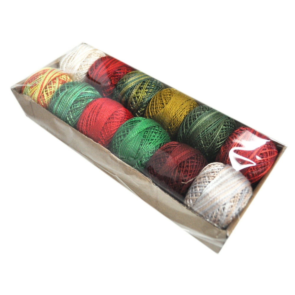 Valdani Pearl Cotton 12 Color Size 8 Christmas Time Thread - Walmart ...