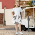 Cat Line Pattern Cotton Skirt Built-in Liner Elastic A-Line Flared ...