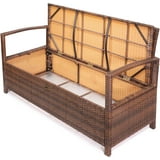 Barton Outdoor Deck Box Bench - UV-Resistant Wicker, Storage with ...