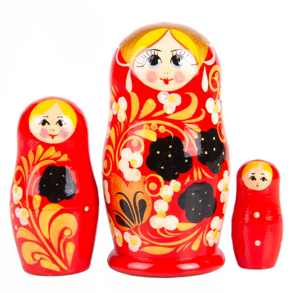 Dewberry Nesting Doll Wood Stacking Nesting Set (3 pc.) Nesting Toys ...