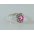 FINE SILVER JEWELLERS 6-Ray Pink Ruby Star Ring 925 Solid Silver Pink ...