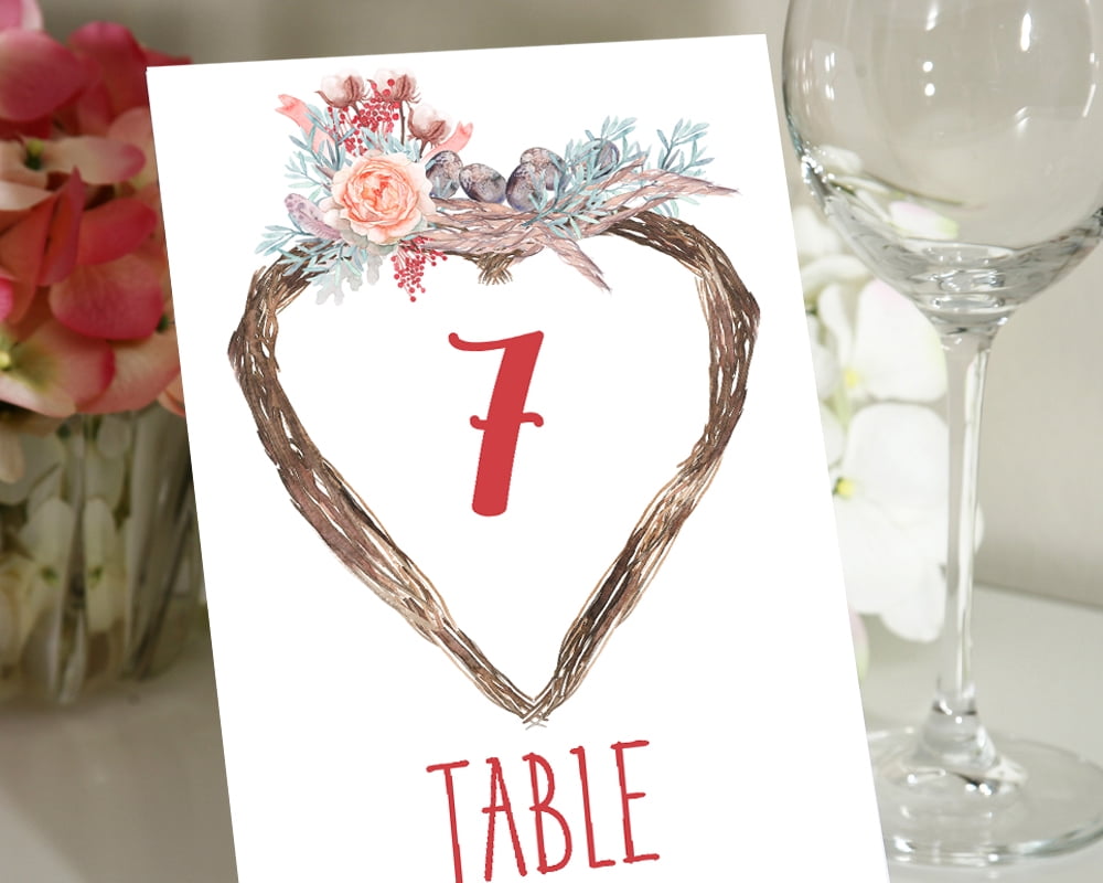 Darling Souvenir Elegent Table Numbers Floral Wreath Table Top Cards ...