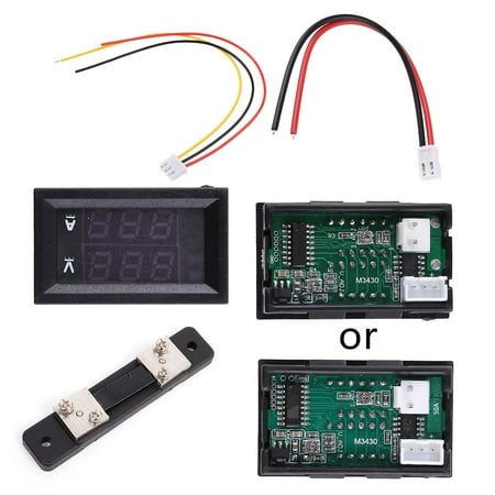 0-100v/50a Red Blue Digital Voltmeter Ammeter 2in1 Dc Volt Amp Meter W ...