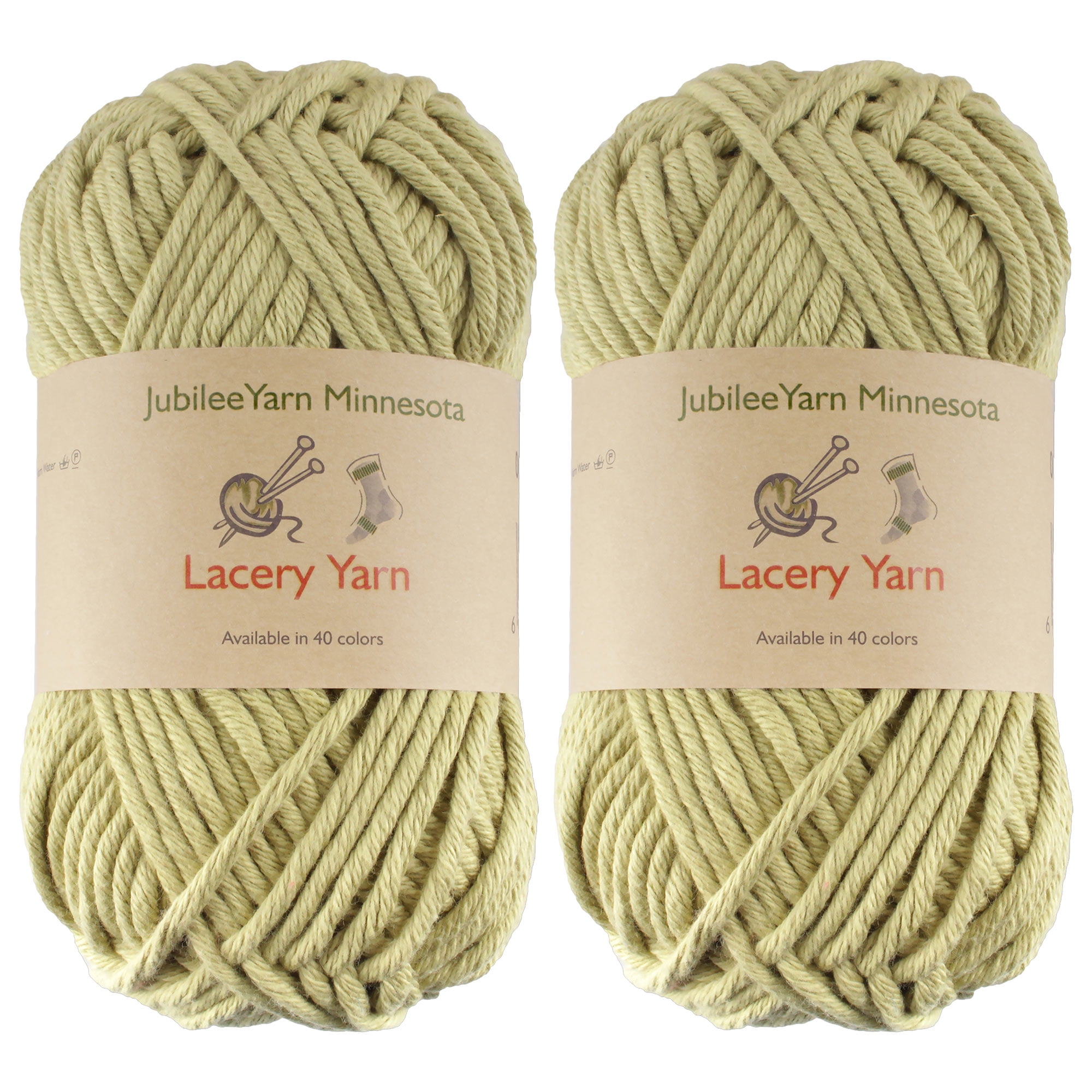 Bulky Weight Lacery Yarn 100g - 2 Skeins - 100% Cotton - Celedon Green ...