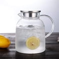 2 Liter 68 Ounces Glass Pitcher with Lid, Large Heat Resistant Glass ...
